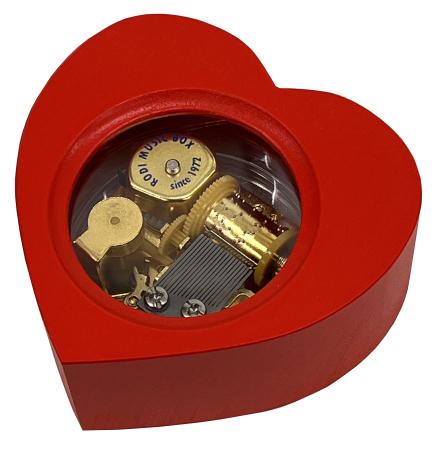 Rodi Music Box since 1972 - no.2000-2046 Paperweight Heart, Maple Red
